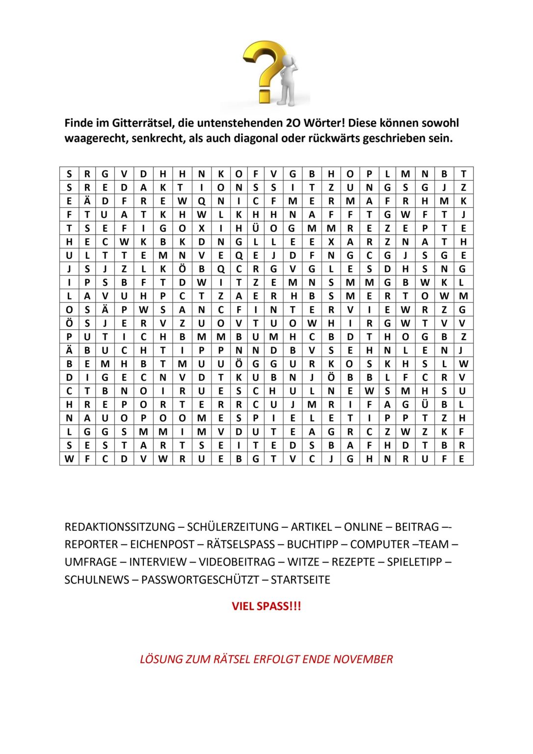 Gitterrätsel - Eichenpost Online